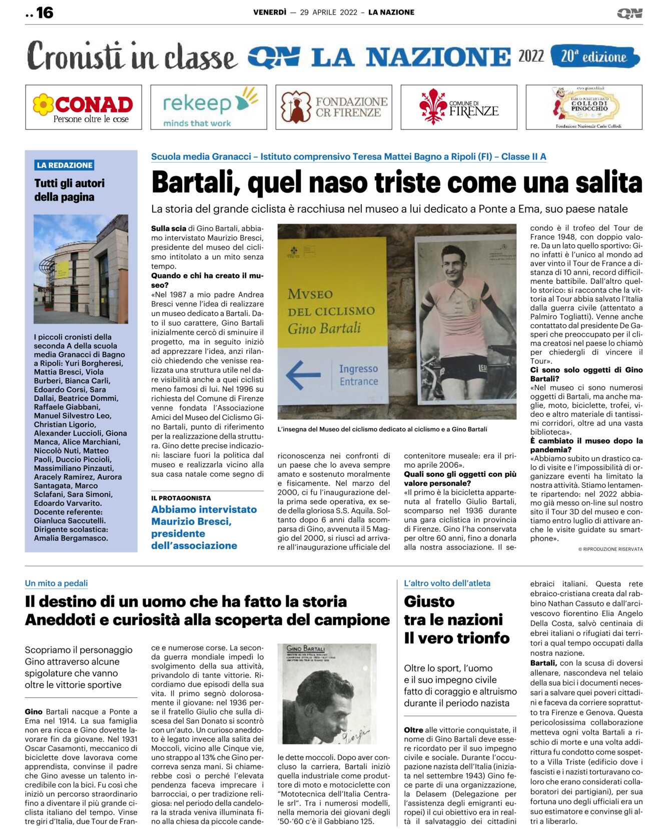 Bartali, quel naso triste come una salita - La Nazione, Campionato di ...